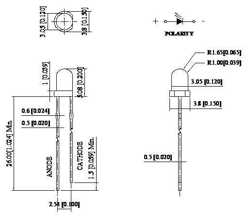 3mm Round Cylindrical LED With Inner Type 850nm Infrared LED 30 viewing ...