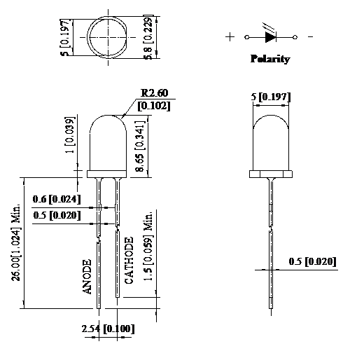 High Efficiency 3mm Round LED Indicator Light / Ultra Red LED For Back ...