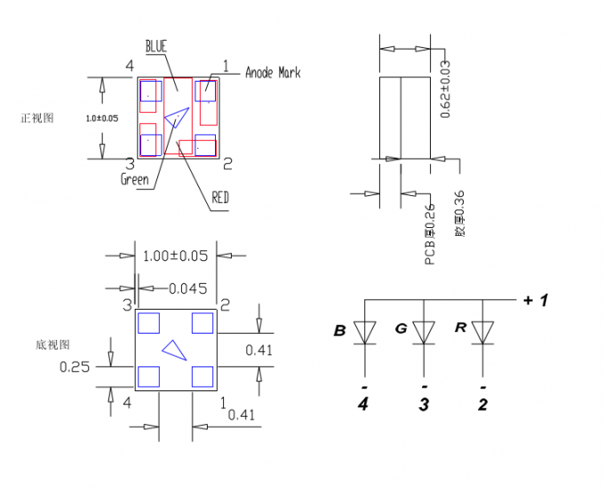 1010 RGB LED Chip tri color smd led 0404 led side emitting 120 led ...