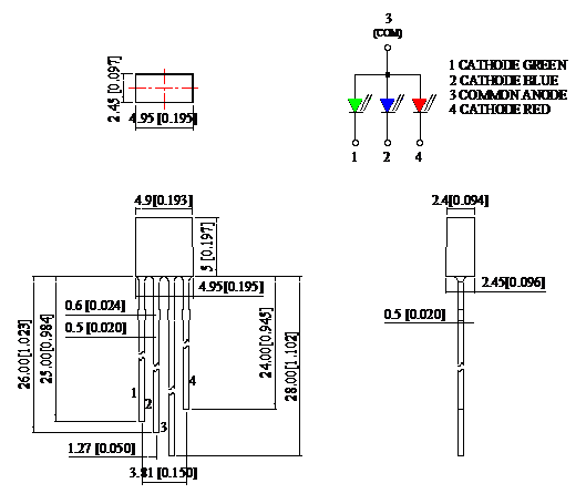 5mm RGB Multicolor Slow Flashing Dynamics LED Diode Lights Blinking ...