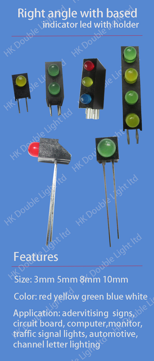 5mm Bi Color Right Angle Indicator Led With Black Case Red Green Color ...