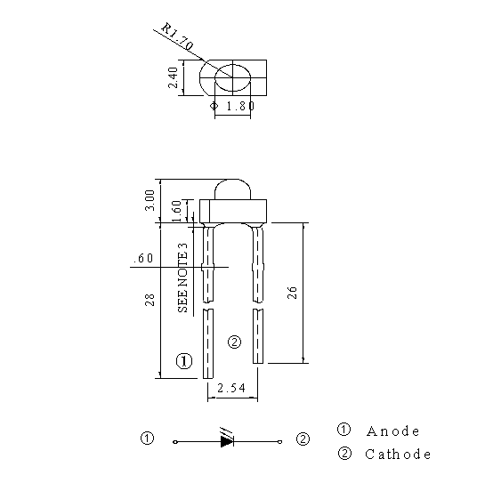 Red LED Emitting Diodes Mini Size 60° Viewing Angle With Flange ...
