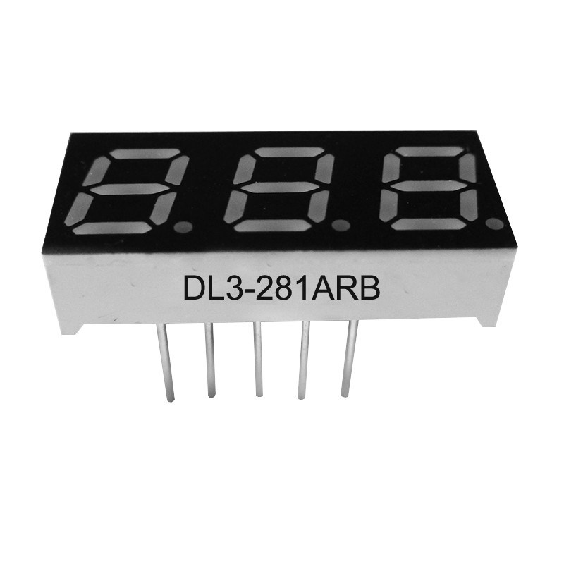 Red 60mW 640nm 0.28" Triple Digit Numeric Displays 3 digit 7 segment ...